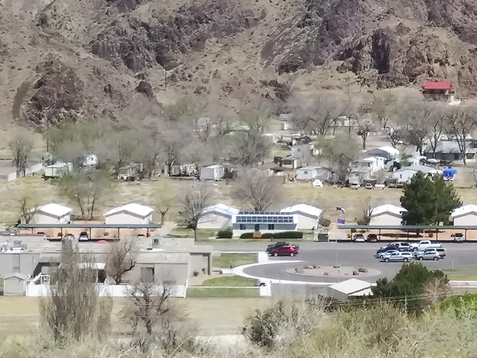 Caliente's red rocks glow like nature's own neon signs, advertising beauty that never needs to pay for electricity.