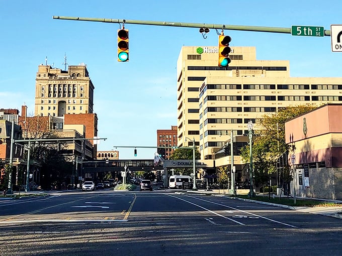 Downtown Canton shines under the morning sun, blending modern buildings, history, and the friendly energy of this Ohio city.