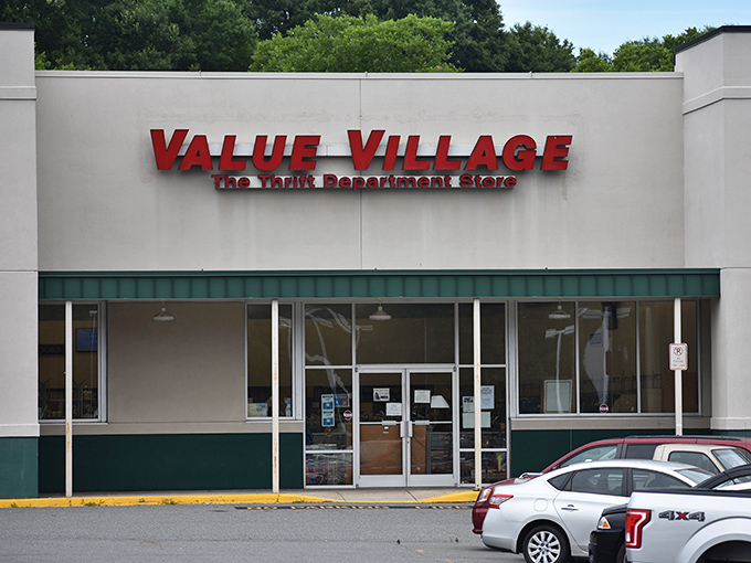 Value Village's clean white exterior hides a world of treasures within. Like finding a speakeasy, but the only intoxicating thing is the prices!