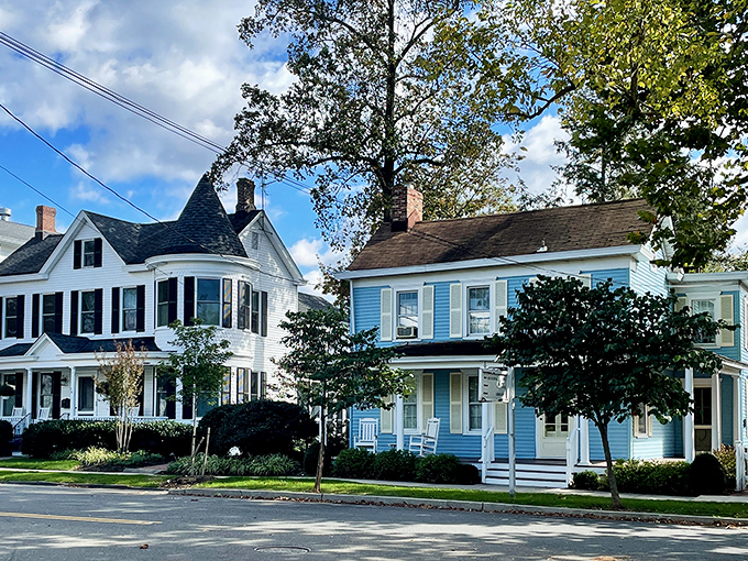 Cranbury's perfectly preserved homes stand like soldiers in a row, guarding the town's 18th-century charm from modern intrusions.