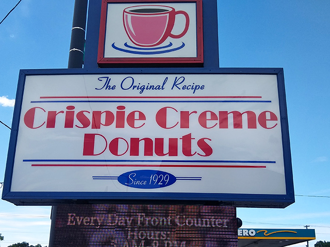 Crispie Creme's vintage sign proudly announces its 1929 heritage&mdash;a testament to doing one thing perfectly for nearly a century.