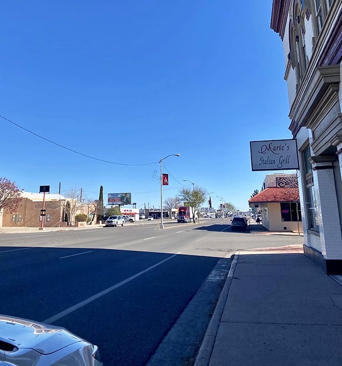 Deming's charming downtown features Marie's Italian Grill, where locals enjoy authentic cuisine without big-city prices.