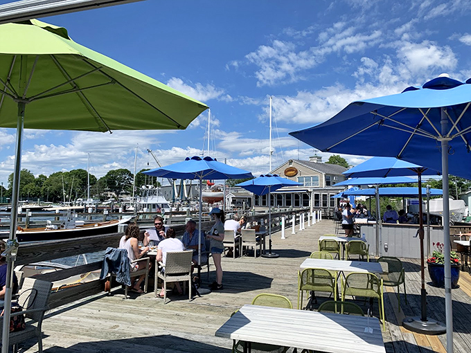 Blue umbrellas, cold drinks, and harbor views&mdash;Dog Watch knows the perfect recipe extends beyond the kitchen.