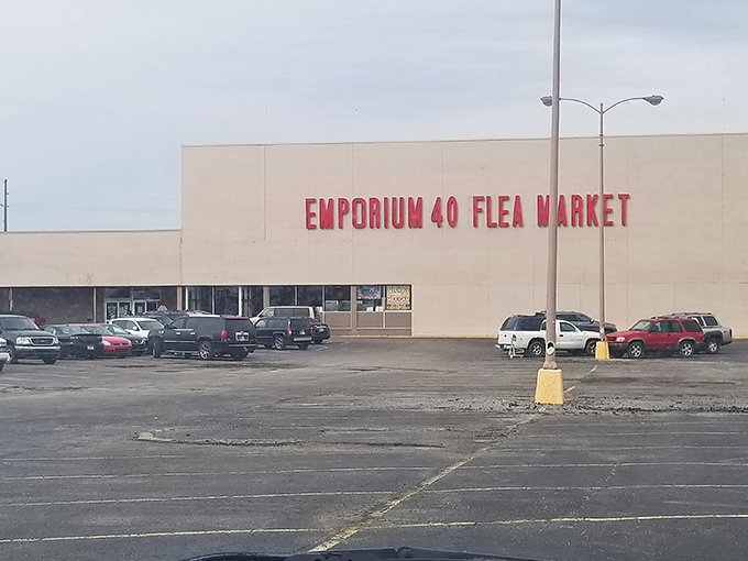 Emporium 40's sprawling parking lot hints at the massive treasure trove waiting inside this Indianapolis institution.