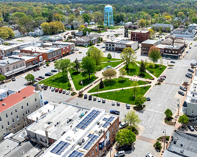 Fairfield's town square centers community life around a green space where retirement feels both peaceful and connected.