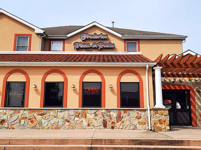 Mediterranean warmth wrapped in small-town charm - where community gathers around perfect pizza circles.