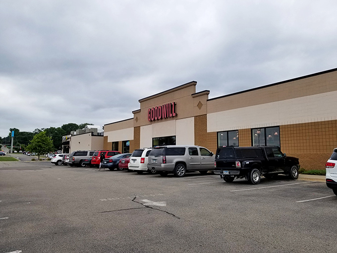 Generous parking and clean exterior design suggest an organized interior where browsing feels more like pleasure than work.