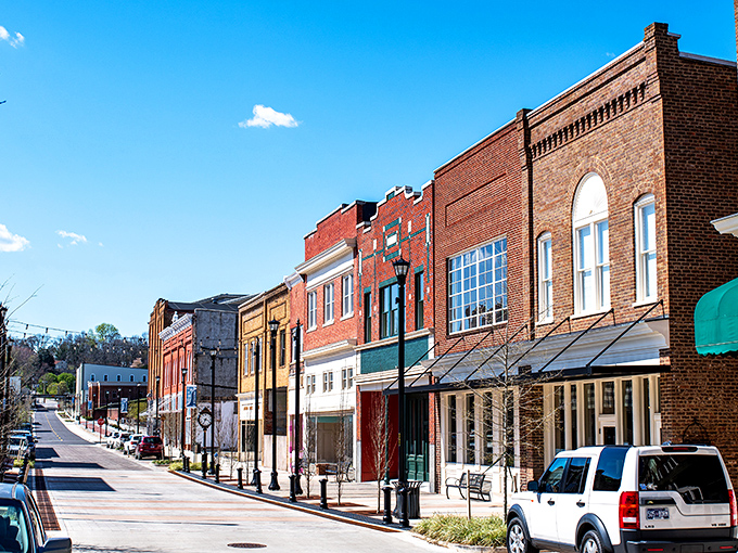 Historic charm meets small-town affordability in Greeneville, where these colorful storefronts welcome visitors like old friends.
