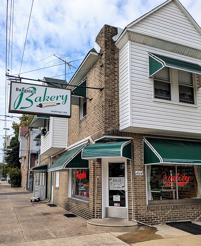 Green awnings and neighborhood charm signal a bakery that's been perfecting recipes since your parents' day.