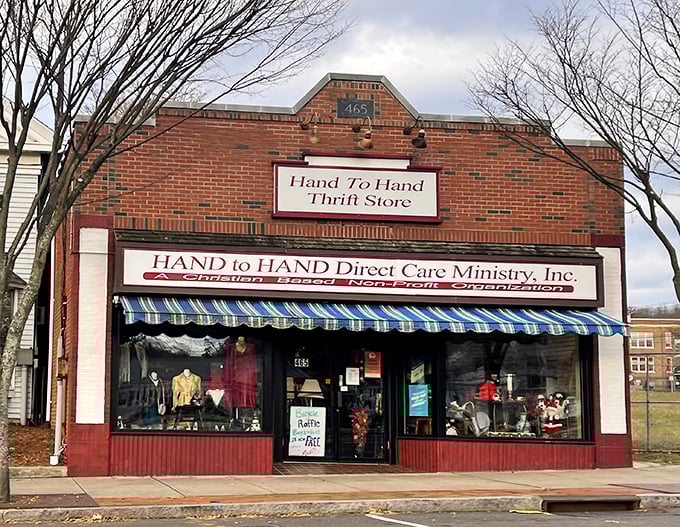 A classic brick storefront on Main Street welcomes community members into a shopping experience that truly gives back to local neighbors.