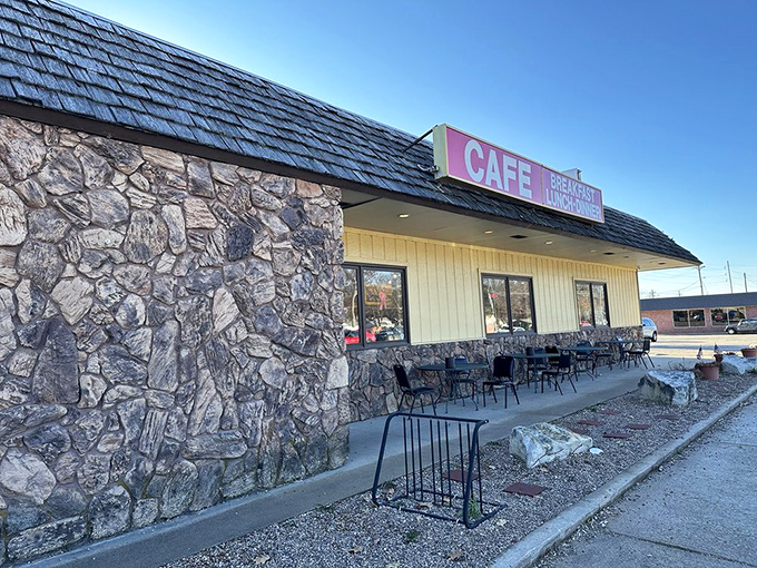 Hi-Way Diner's stone exterior and roadside sign have welcomed hungry travelers for generations of Nebraska road trips.