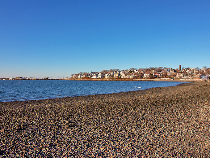 Hull's Nantasket Beach stretches like a golden ribbon between town and endless blue ocean.