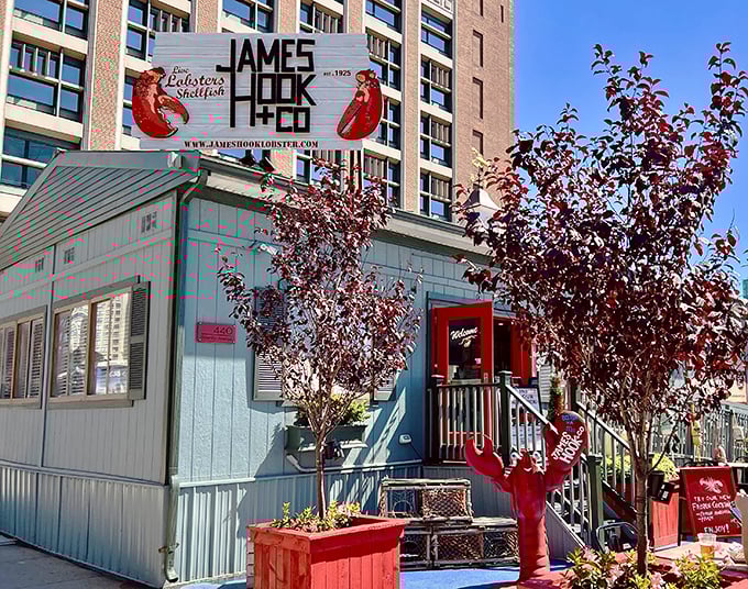 James Hook's bright red lobster mascot welcomes you to Boston's best-kept seafood secret since way back when.