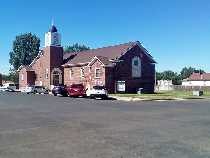 Jerome’s peaceful charm shines through landmarks like this brick church, a reminder that community and faith remain at the heart of small-town life.
