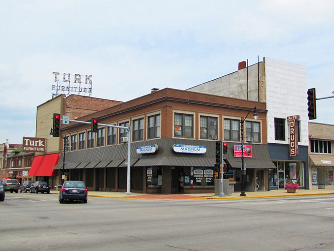 Historic buildings frame Kankakee's main street, where local businesses thrive and home prices remain refreshingly reasonable.