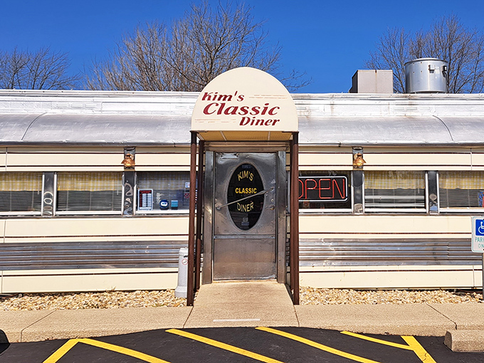 Kim's Classic Diner's authentic dining car design makes you feel like you've stepped into an Edward Hopper painting.