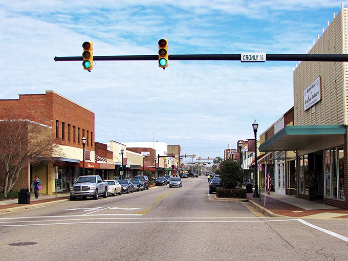 Laurinburg's downtown corridor where business moves at the speed of handshakes. 