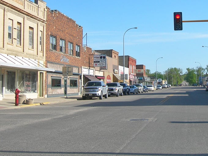 Lisbon's downtown maintains its historic charm while modern trucks prove this town balances past and present perfectly.