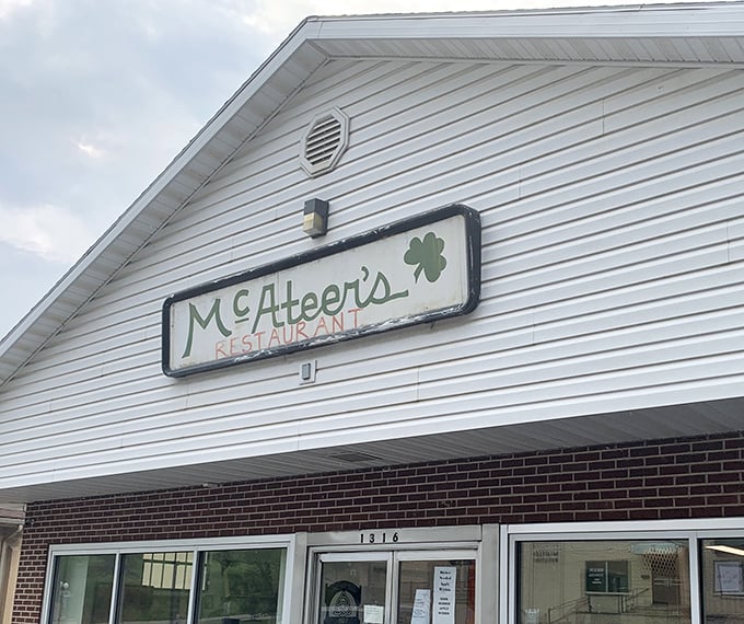 McAteer's shamrock sign hints at the good fortune awaiting hungry visitors to this Fairmont institution.