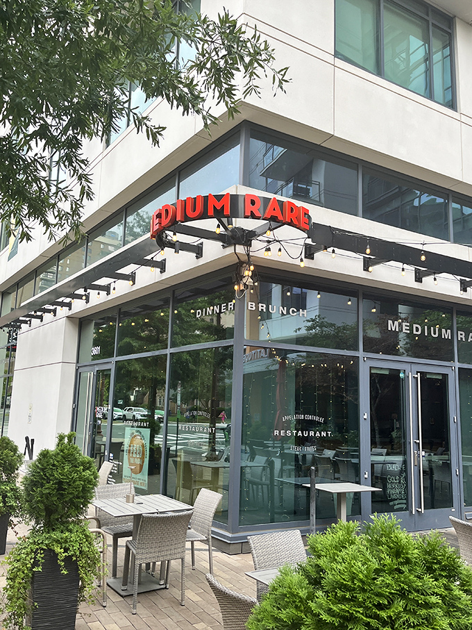 Medium Rare's glass-front design reflects their transparent approach to perfectly prepared, simply delicious steaks.