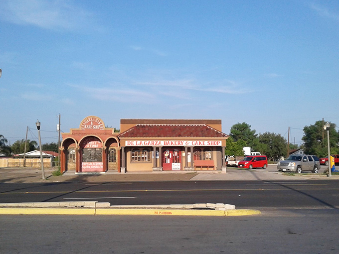 De La Garza Bakery in Mercedes offers sweet treats in a charming building that showcases the town's distinctive South Texas character.