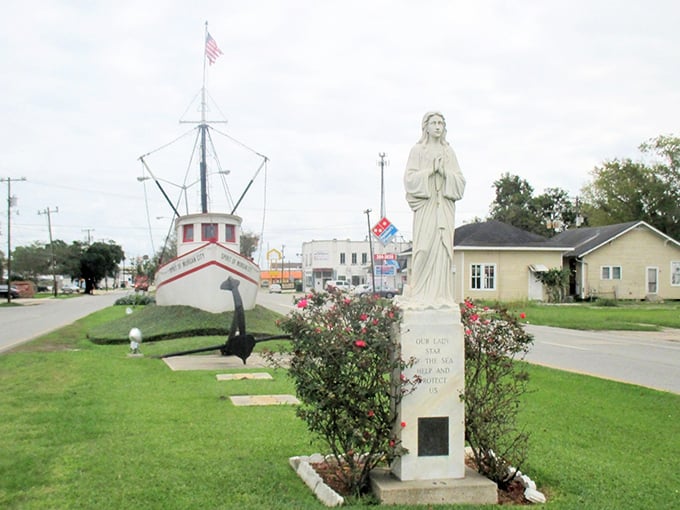 Morgan City's waterfront statue honors the hardworking souls who built Louisiana's maritime heritage with pride.