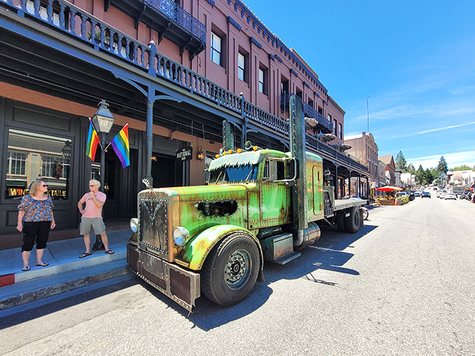Nevada City's historic downtown glows with Gold Rush charm. That vintage truck looks like it drove straight out of a country music video.