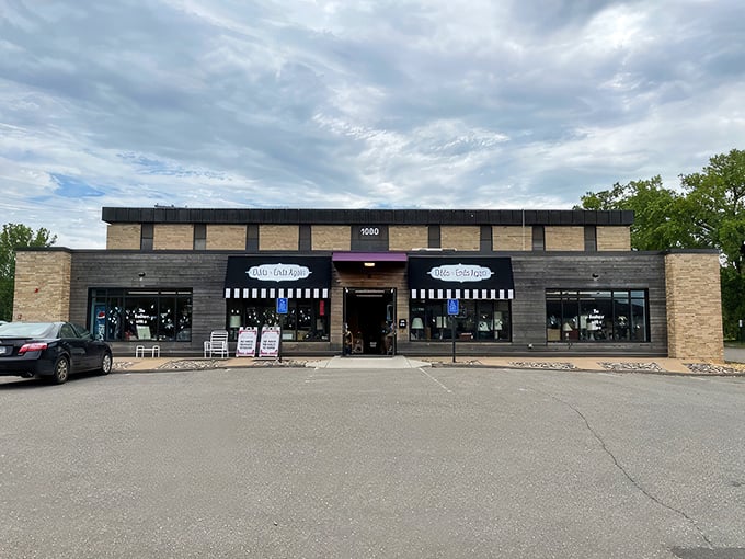 Odds & Ends Again's understated storefront hides a wonderland of vintage furniture and home decor treasures.