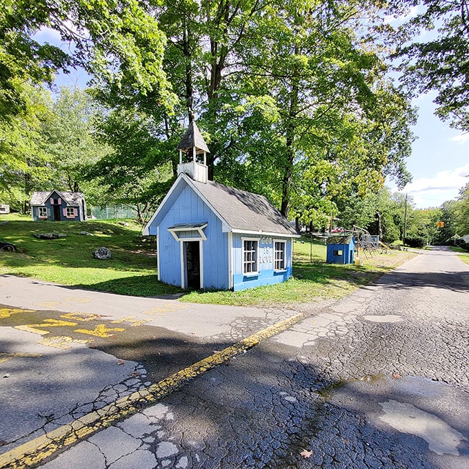 That tiny blue schoolhouse captures Plymouth's commitment to preserving history without charging you museum prices to appreciate it.