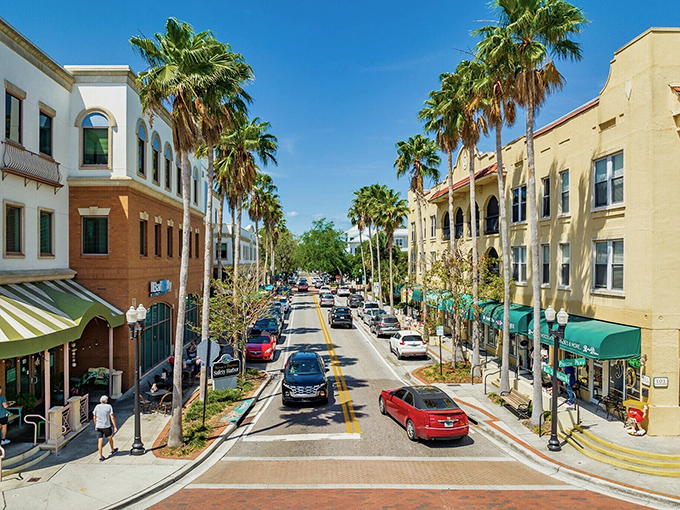 Safety Harbor's palm-lined main street creates a tropical boulevard where historic architecture meets modern Florida living in perfect harmony.