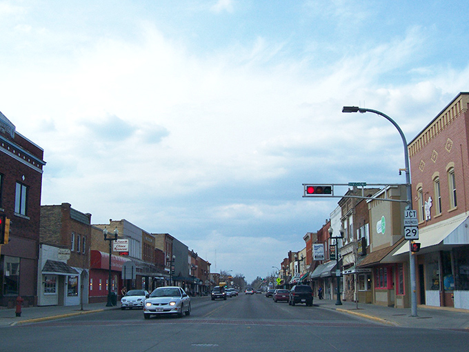 Practical storefronts line Shawano's downtown, where function trumps flash and that's exactly how locals like it.