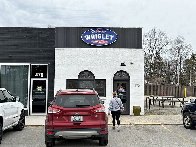That clean white building with blue trim looks ready to serve up some serious Chicago-style magic.