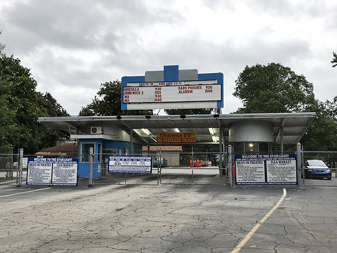 Movies by night, merchandise by day. Starlight Drive-In's iconic entrance serves double duty as Atlanta's favorite urban treasure hunt.