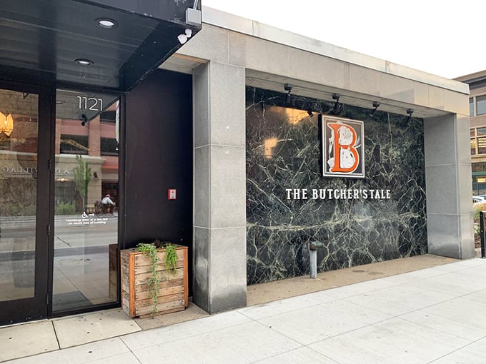 The Butcher's Tale's sleek marble entrance is Minneapolis' way of saying, "Yes, we can do modern AND traditional steak excellence."