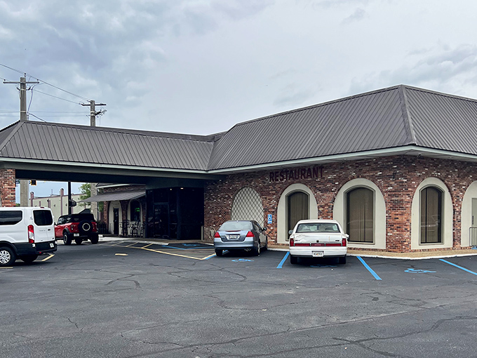 The Plaza Restaurant: "That stone sign doesn't lie&mdash;this place is indeed a plaza of flavors. Classic architecture housing both surf and turf treasures."
