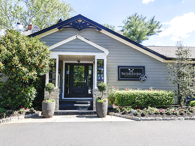 The Yardley Inn's picture-perfect exterior looks like it should be on a postcard titled "Charming Places to Eat Fish."