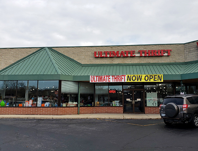 Ultimate Thrift's green awning signals go&mdash;for bargain hunters ready to discover hidden gems in Greenfield.