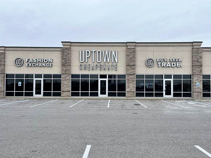 Uptown Cheapskate Fort Wayne's modern exterior design screams "fashionable finds ahead" louder than a clearance sale announcement.