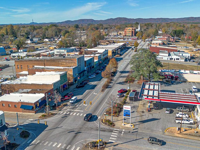 Walhalla's main street captures that "nestled in the mountains" feel perfectly. The Blue Ridge provides a stunning backdrop.