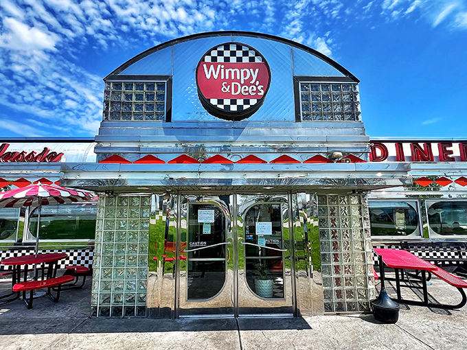 Glass blocks and checkered patterns announce serious fun is about to happen on your plate.