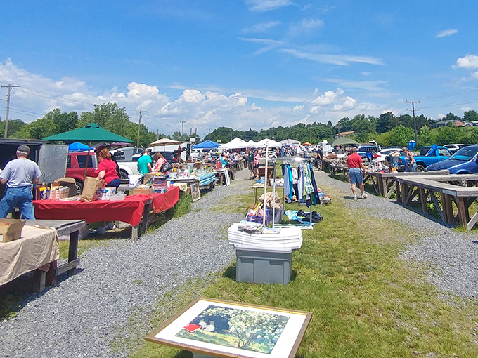 Outdoor vendor stalls create a festival atmosphere where shopping becomes part of the entertainment experience.