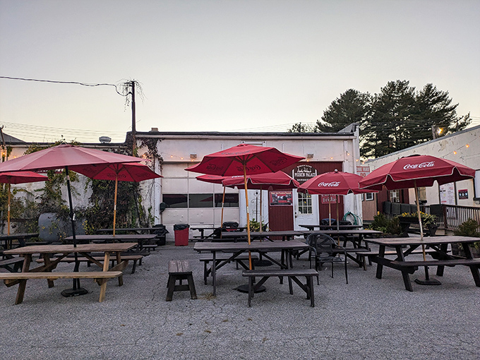 The outdoor seating at Andy Nelson's invites you to enjoy your pulled pork the way nature intended - under open skies.
