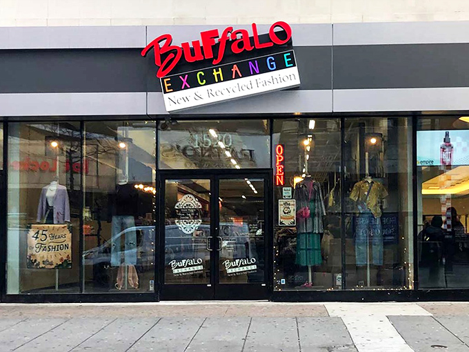 Those stylish display windows hint at carefully curated collections that make thrifting feel almost luxurious.