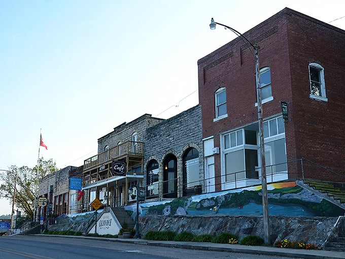 The painted mural in Calico Rock celebrates the town's heritage, where history isn't just remembered&mdash;it's lived daily along these quiet streets.