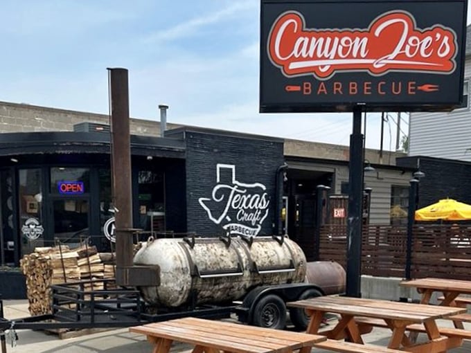 Those picnic tables out front aren't just decoration - they're where barbecue dreams come true.