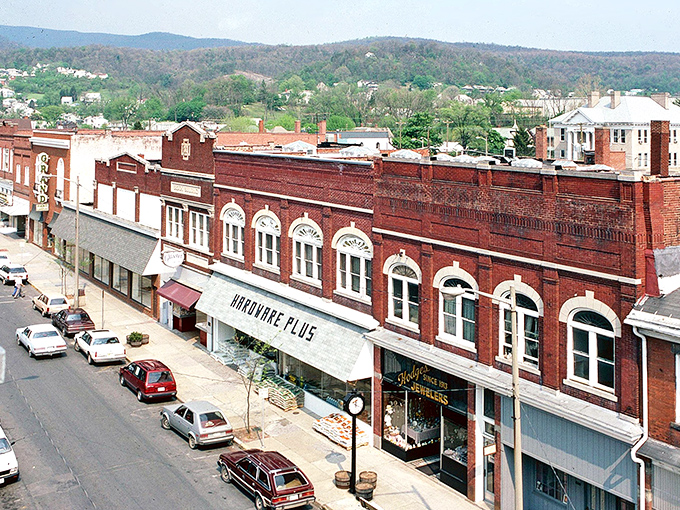Historic buildings line Covington's main thoroughfare. These brick facades have witnessed generations of reasonable cost of living.