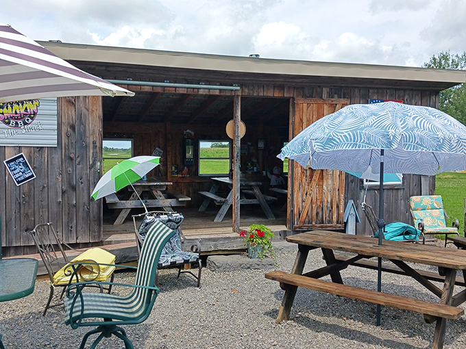 This weathered building surrounded by countryside proves that the best BBQ often comes from the humblest places.