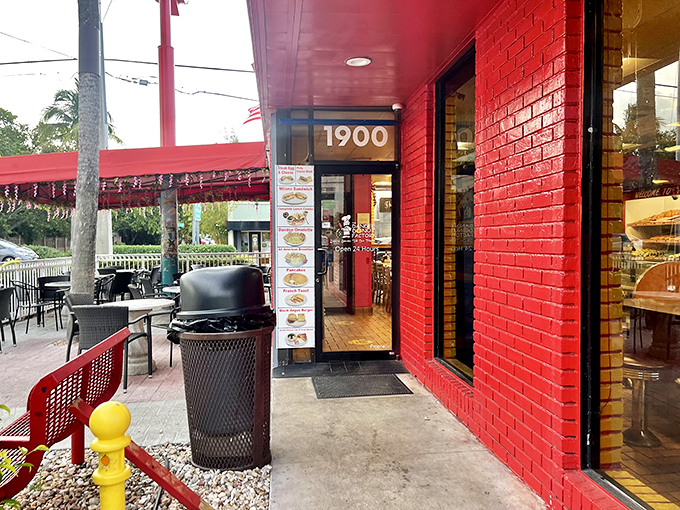 The outdoor seating area is where morning conversations and coffee refills flow as freely as the Florida sunshine.