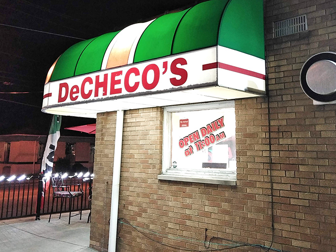 That classic pizzeria look promises authentic flavors that honor Old World pizza traditions perfectly.