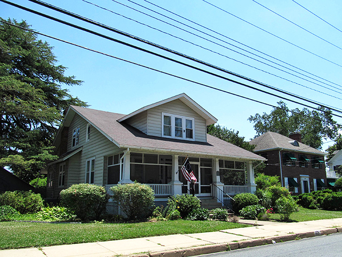 Delmar's residential streets&mdash;where American flags flutter and front yards are still places for actual conversations.